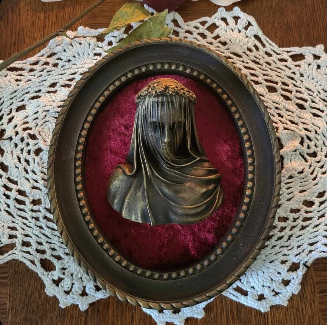 Veiled Virgin Baroque Frame - Gothic Victorian Wall Art Occult Macabre ...