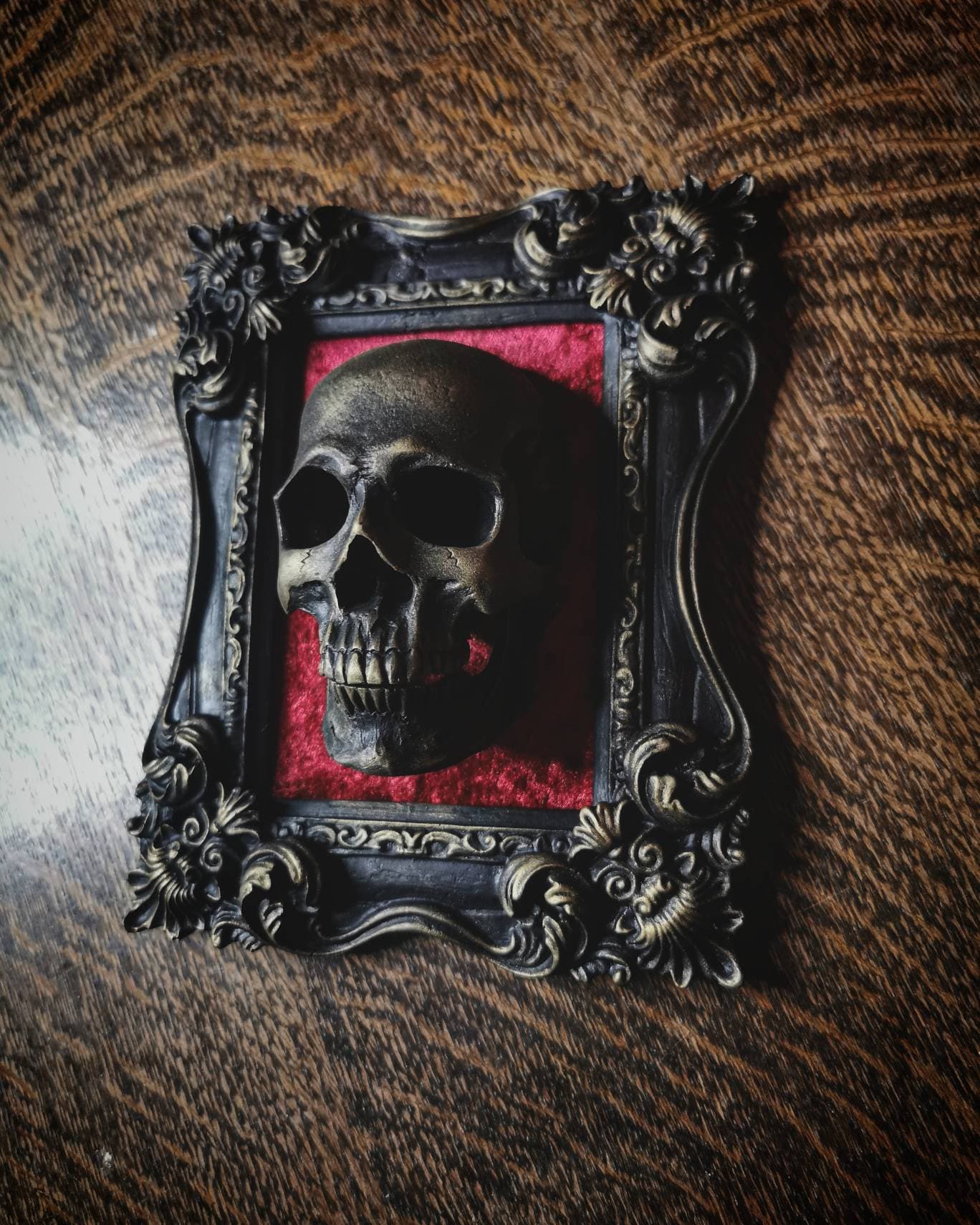 Human Skull Baroque Frame Goth Decor - Etsy