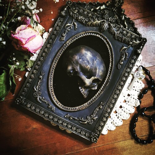 Human Skull Custom Frame Baroque Wall Decor | Etsy