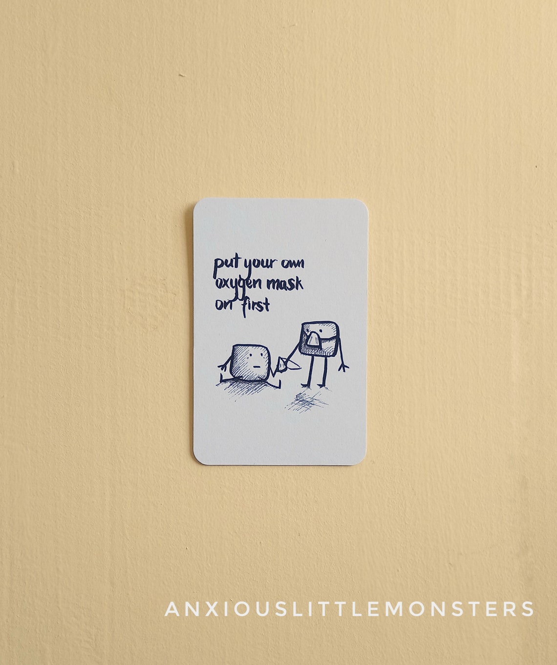 Self Care Wallet Card: Oxygen Mask Reminder, Anxiety Relief - Etsy