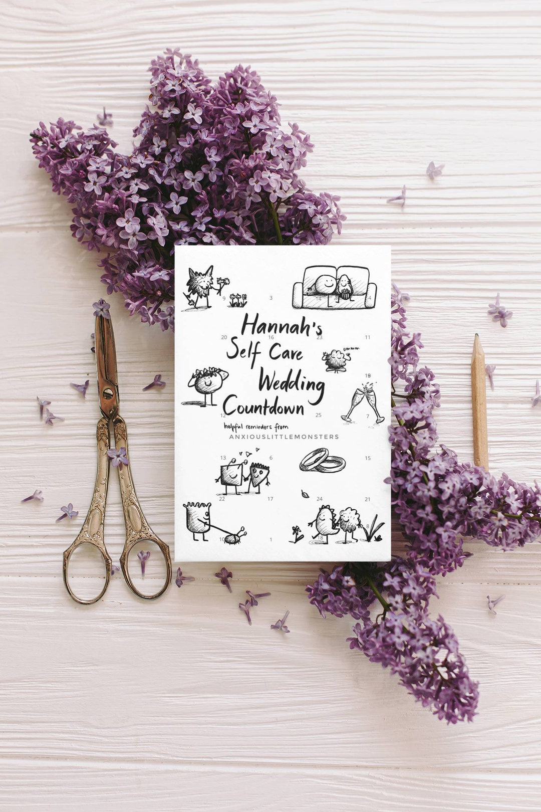 Self Care Wedding Countdown for Encouragement, Mental Health, Anxiety ...