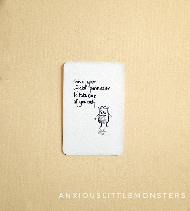 Self Care Wallet Card: Official Permission to Take Care of Yourself - Etsy