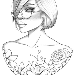 Printable Coloring Page Girl Portrait And Clothes Colouring Sheet