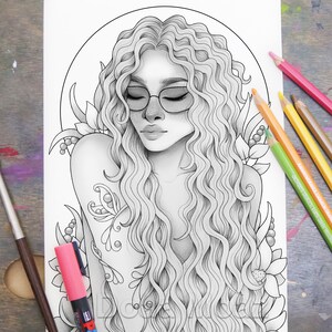 Printable Coloring Page Fantasy Character Black Girl Portrait - Etsy ...