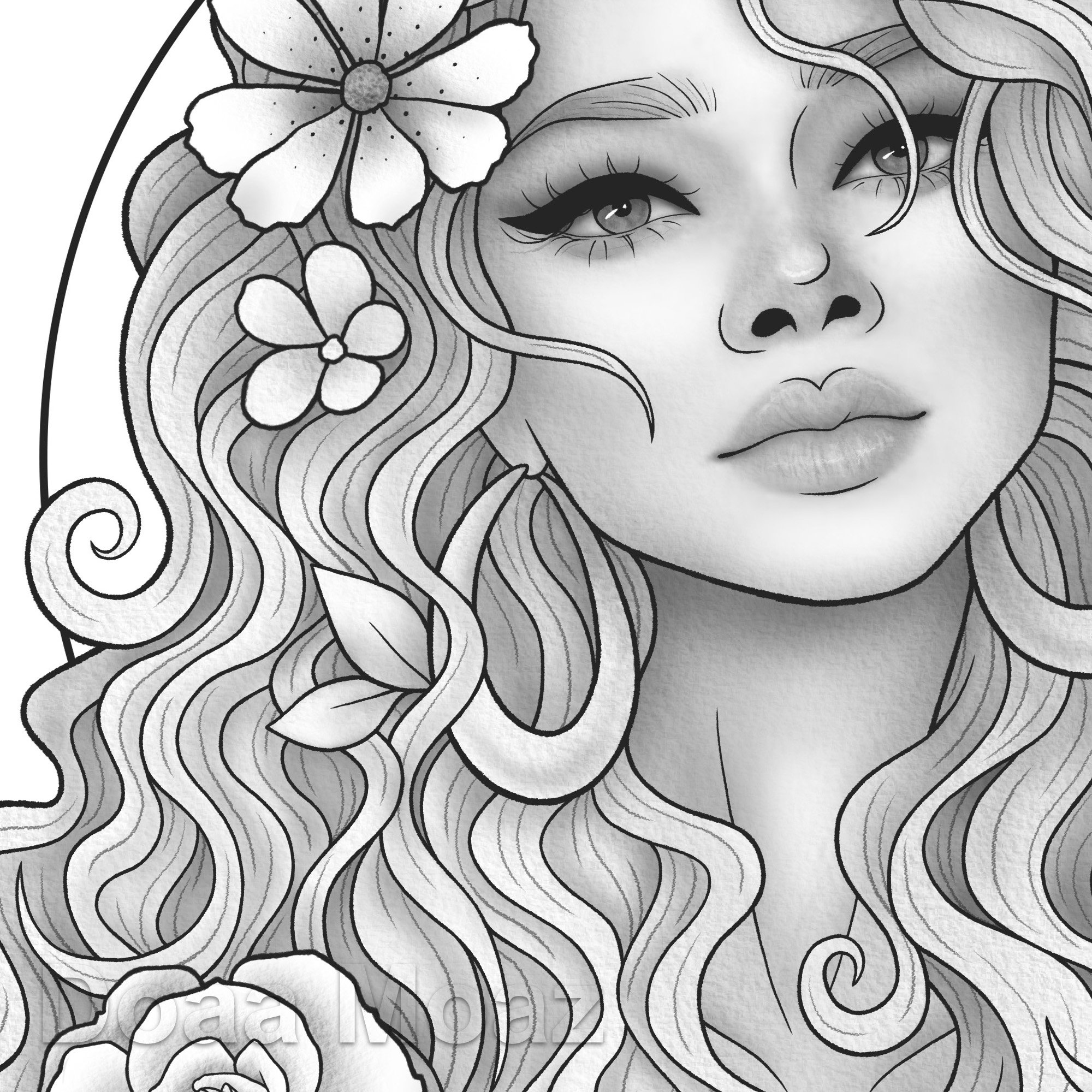Printable Coloring Page Fantasy Character Black Girl - Etsy Sweden