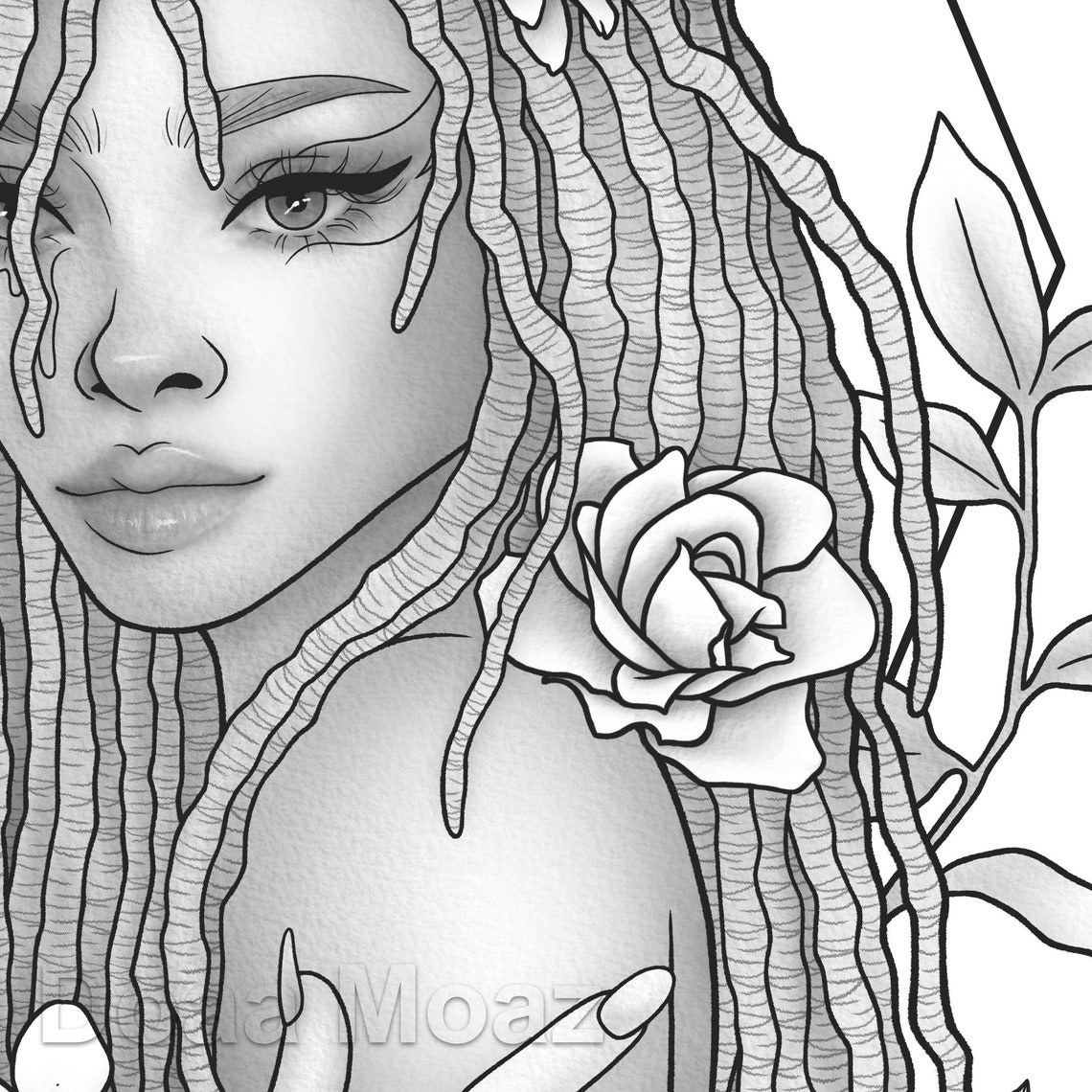 Printable Coloring Page Fantasy Character Black Girl - Etsy Australia
