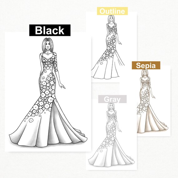 Prom Dress Coloring Page