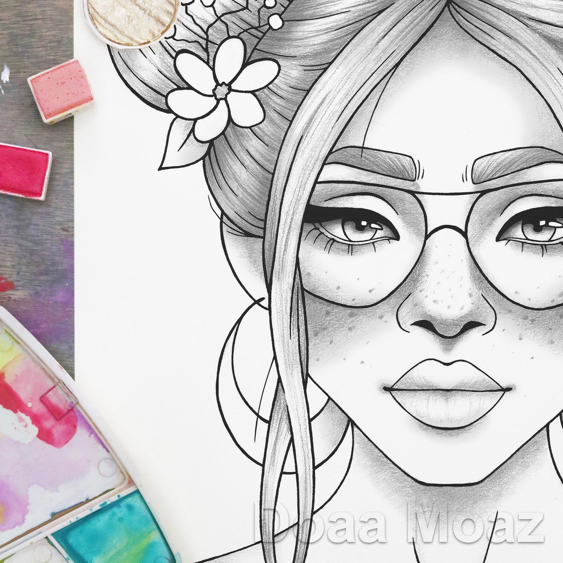 Printable Coloring Page Girl Portrait and Clothes Colouring - Etsy