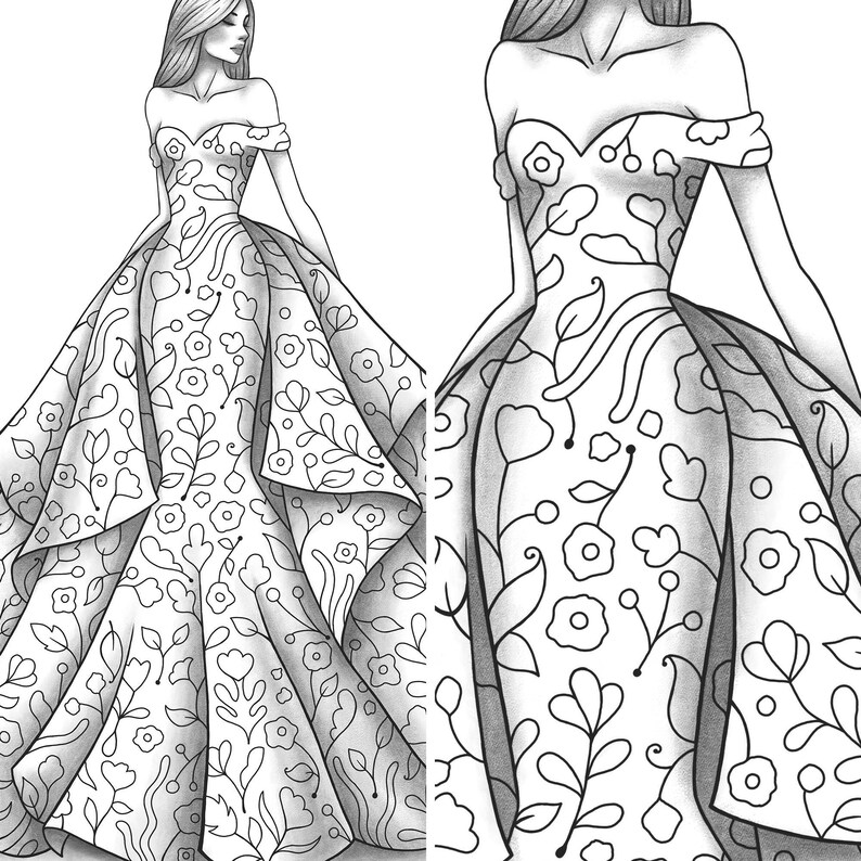 Adult Coloring Page Fashion And Clothes Colouring Sheet Model Etsy Adult Coloring Page Fashion And Clothes Colouring Sheet Model Etsy
