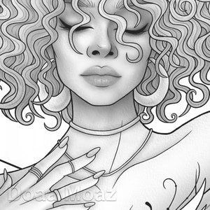 Printable Coloring Page Fantasy Character Black Girl Portrait - Etsy ...