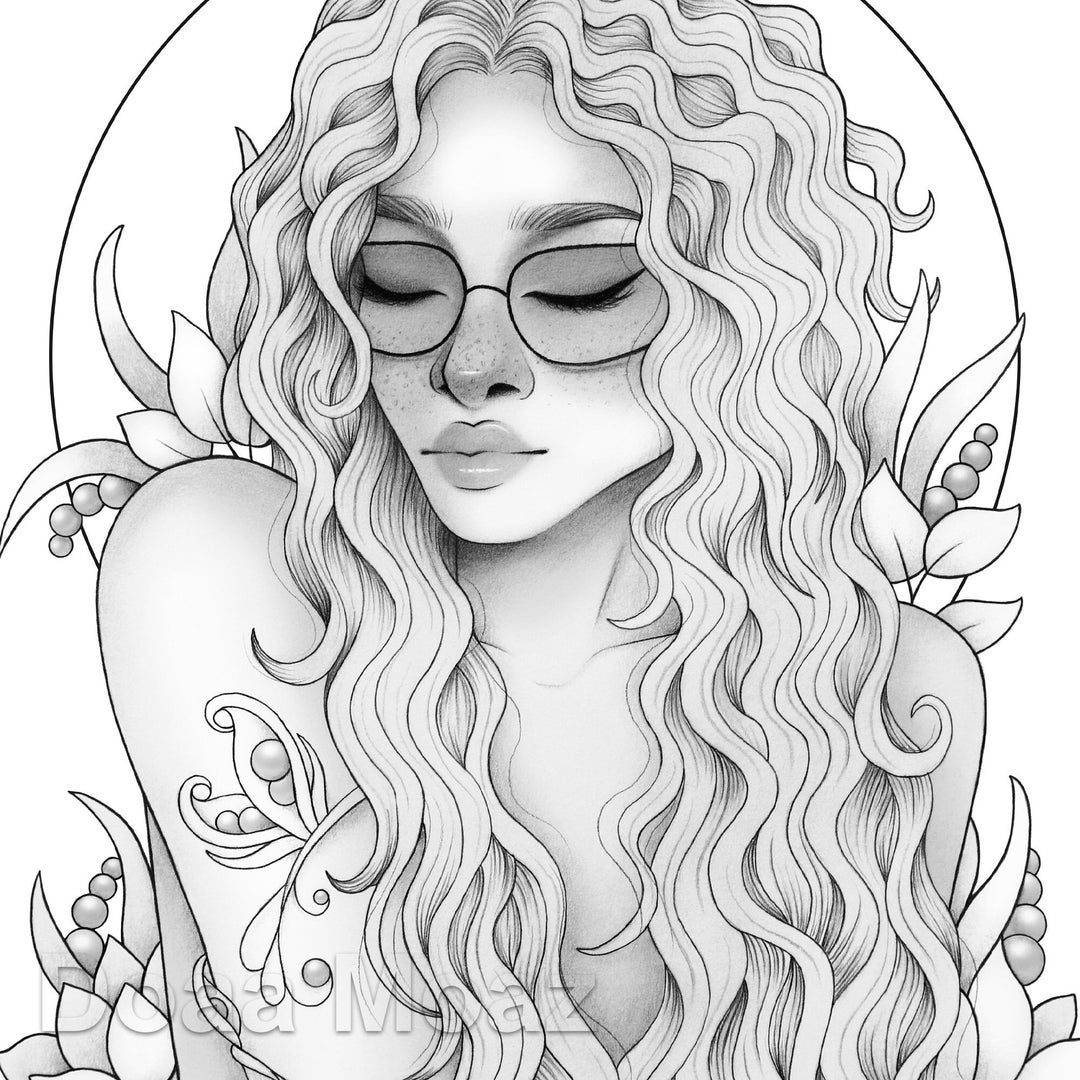 Printable Coloring Page Fantasy Character Black Girl Portrait - Etsy ...