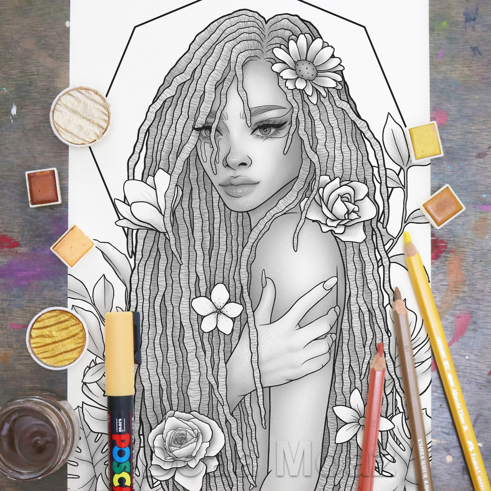 Printable Coloring Page Fantasy Character Black Girl - Etsy Australia