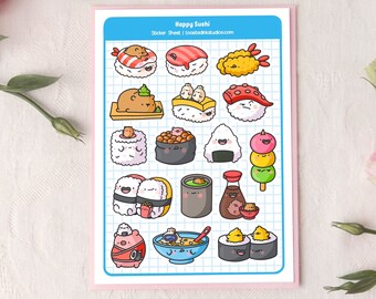 Labels Paper & Party Supplies 30 Pack Paper Kawaii Sushi Stickers SET 3 ...