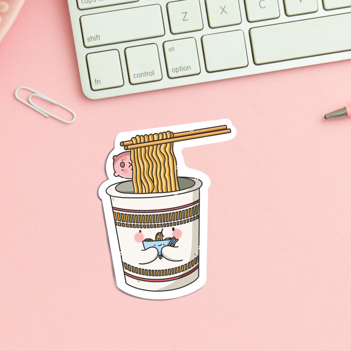Cute Ramen Noodles Vinyl Sticker Kawaii Ramen Stickers | Etsy