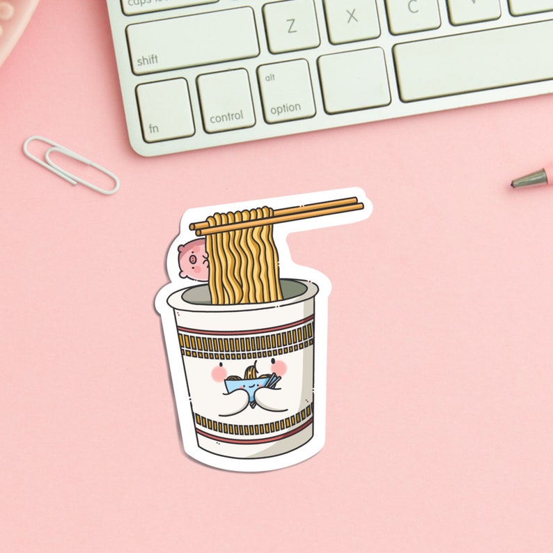 Cute Ramen Noodles Vinyl Sticker Kawaii Ramen Stickers | Etsy