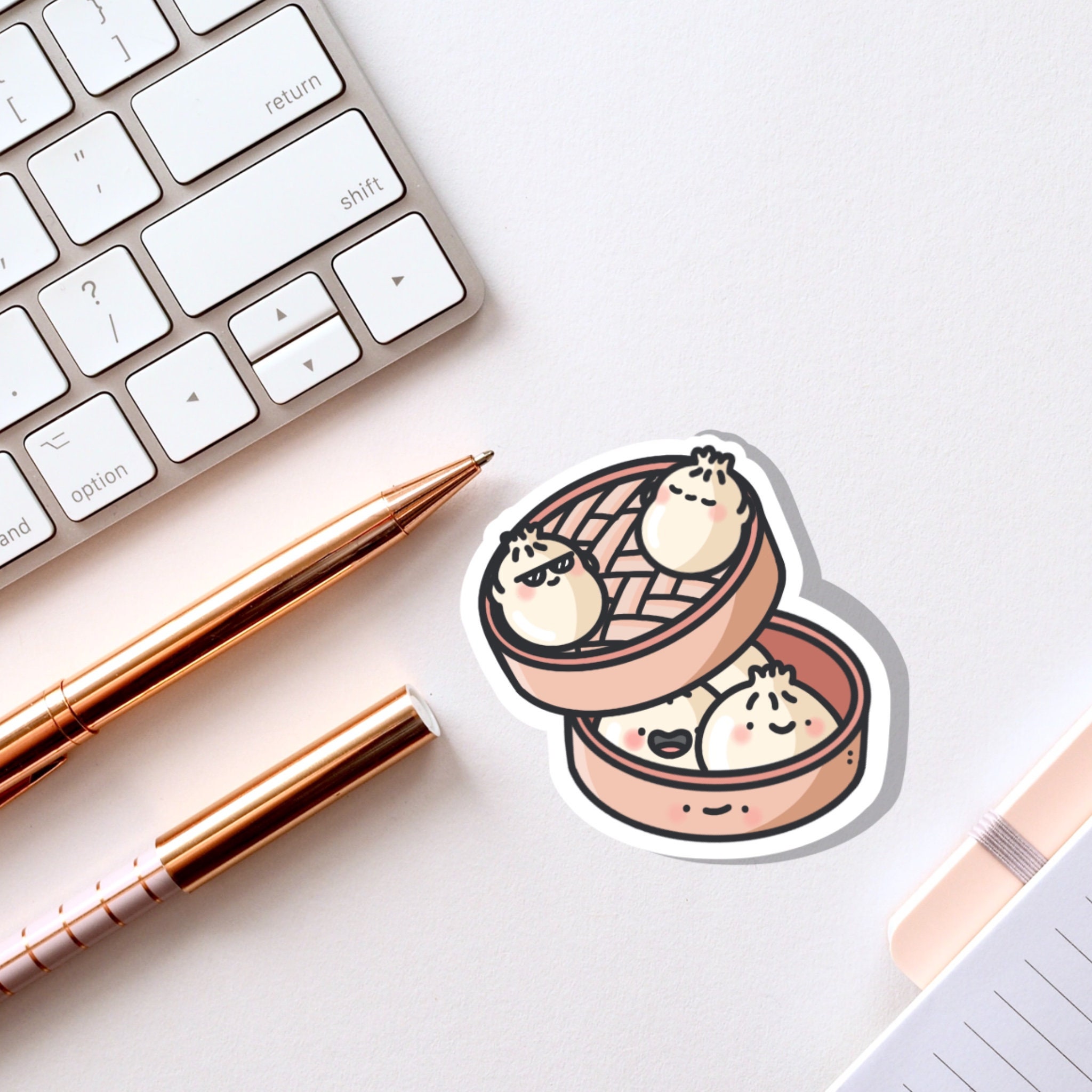 Dim Sum Buns Vinyl Sticker Kawaii bao dim sum Stickers | Etsy