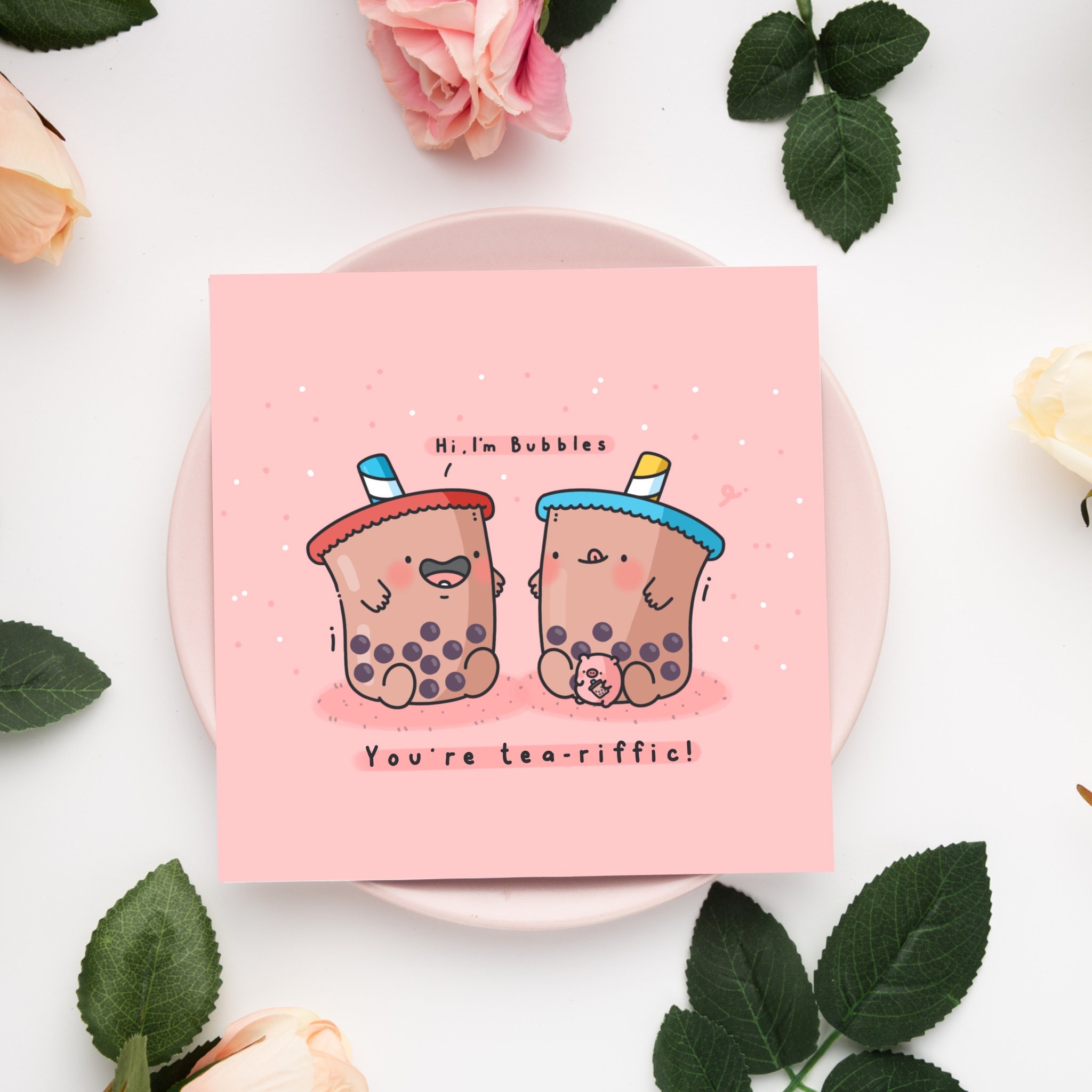 Cute Bubble Tea Card for Friend Kawaii Boba Tea Birthday - Etsy