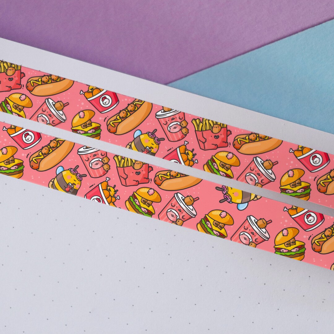 Fast Food Washi Tape | Kawaii Stationery | Cute Cakes Washi Tape ...