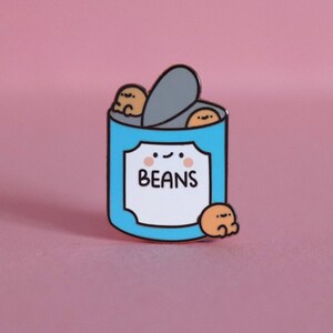 Baked Beans Enamel Pin | Kawaii Cute Beans Pin | Rose Gold Baked Beans ...