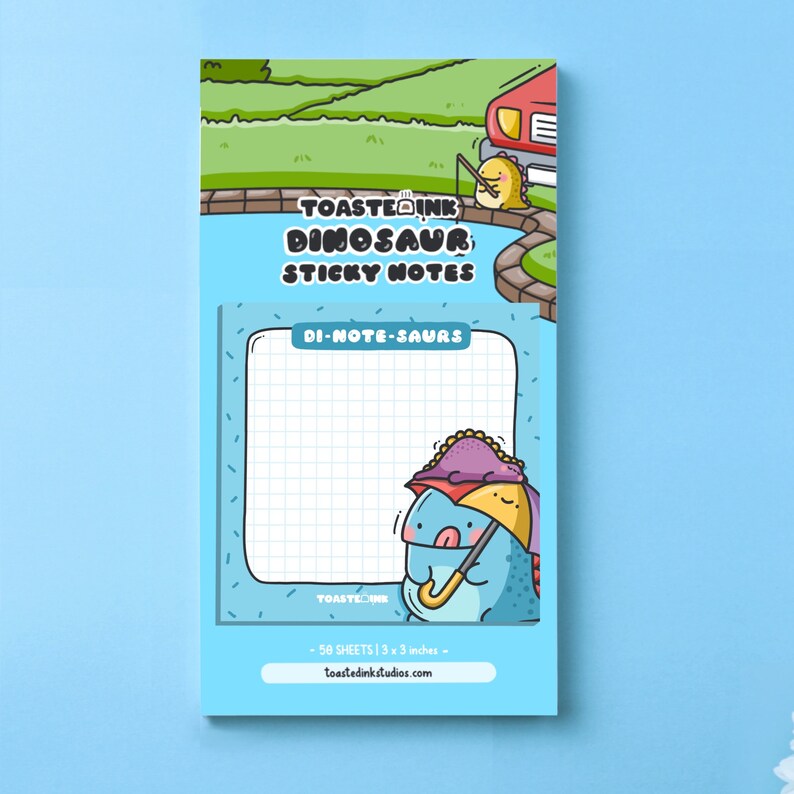 Dinosaur Sticky Notes, Kawaii Design Sticky Notes | Cute Memo Pad, 50 ...