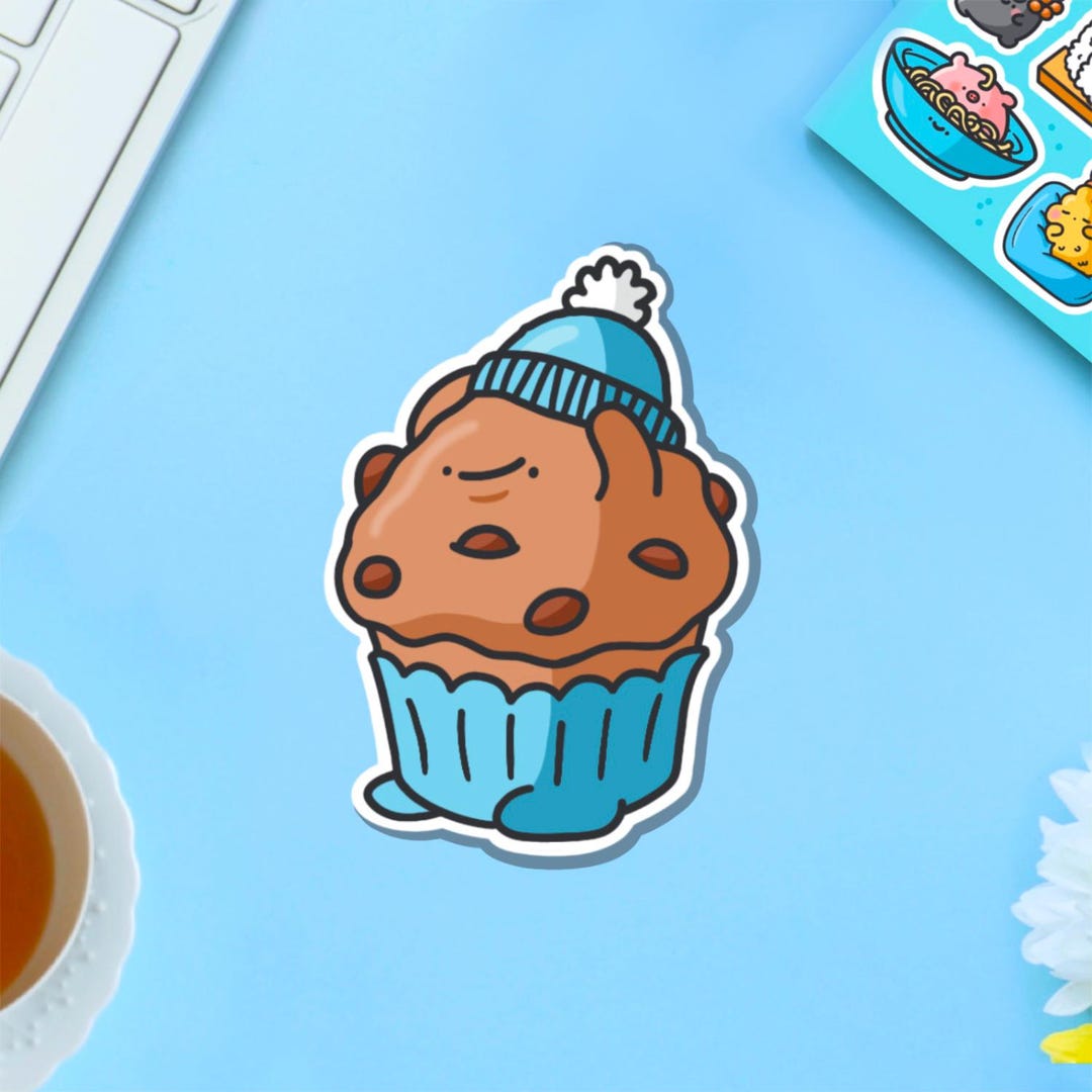 Muffin Vinyl Sticker | Kawaii Stickers, Cake Stickers | Cute Vinyl ...