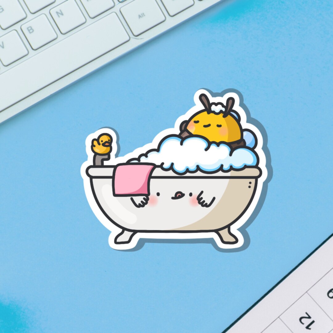 Cute Bumblebee Bath Tub Vinyl Sticker Kawaii Bee Stickers Cute Vinyl ...
