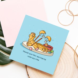 Cute Spring Roll Card Kawaii Spring Rolls Cards for Her - Etsy