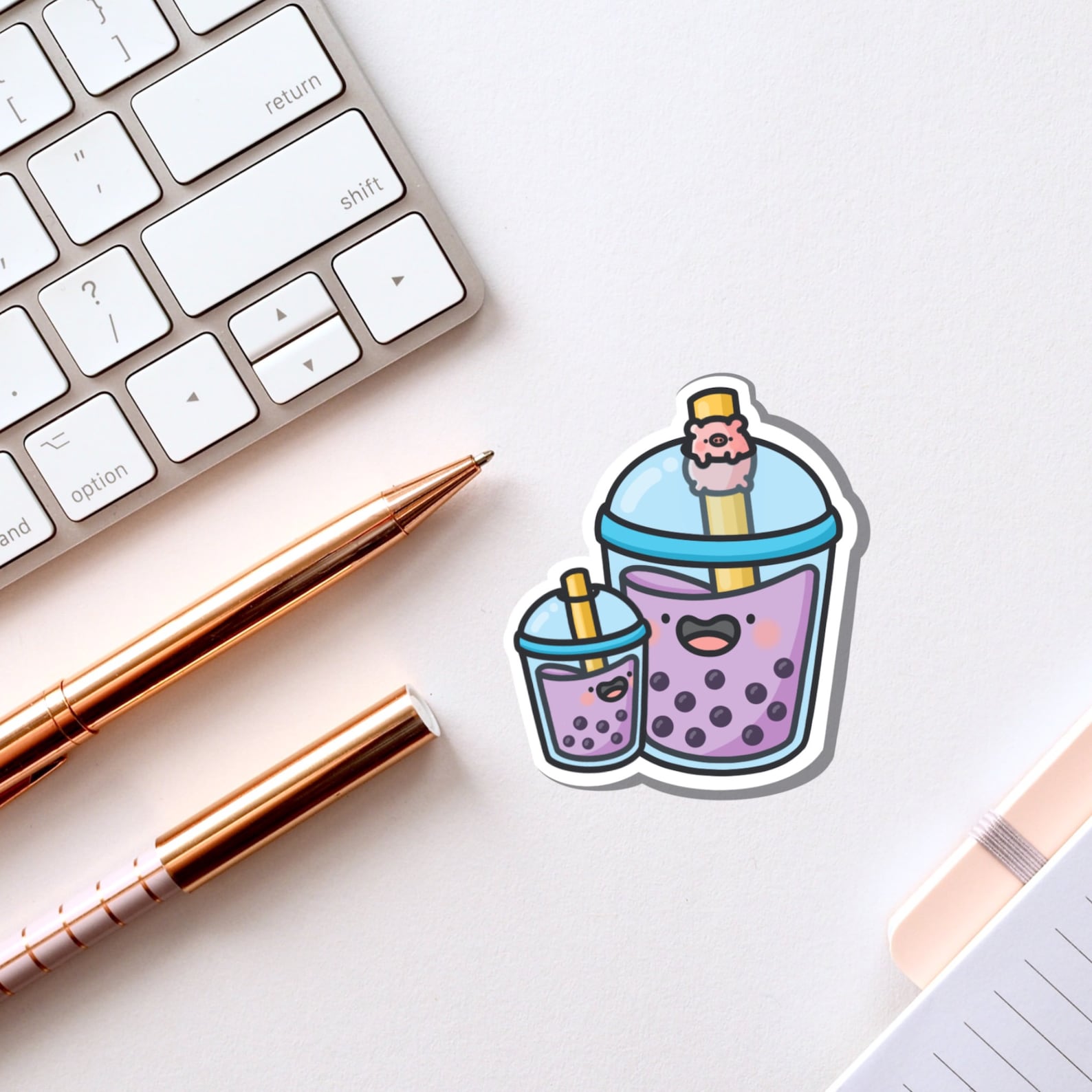 Cute Boba Tea Vinyl Sticker Kawaii Bubble Tea Stickers | Etsy UK