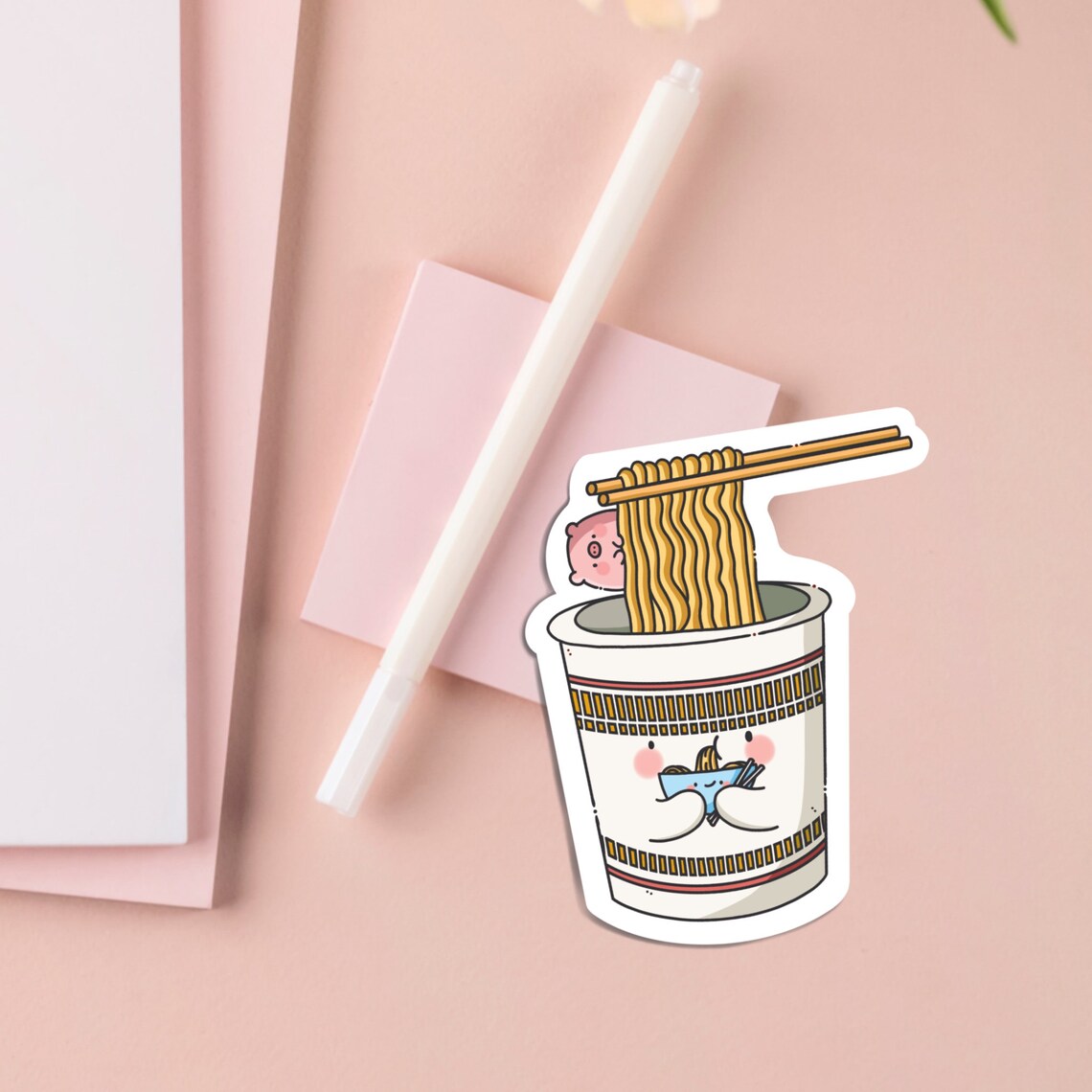 Cute Ramen Noodles Vinyl Sticker Kawaii Ramen Stickers | Etsy