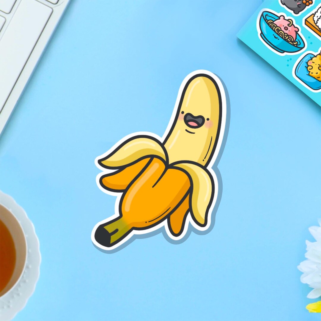 Banana Vinyl Sticker | Kawaii Stickers, Banana Stickers | Cute Vinyl ...