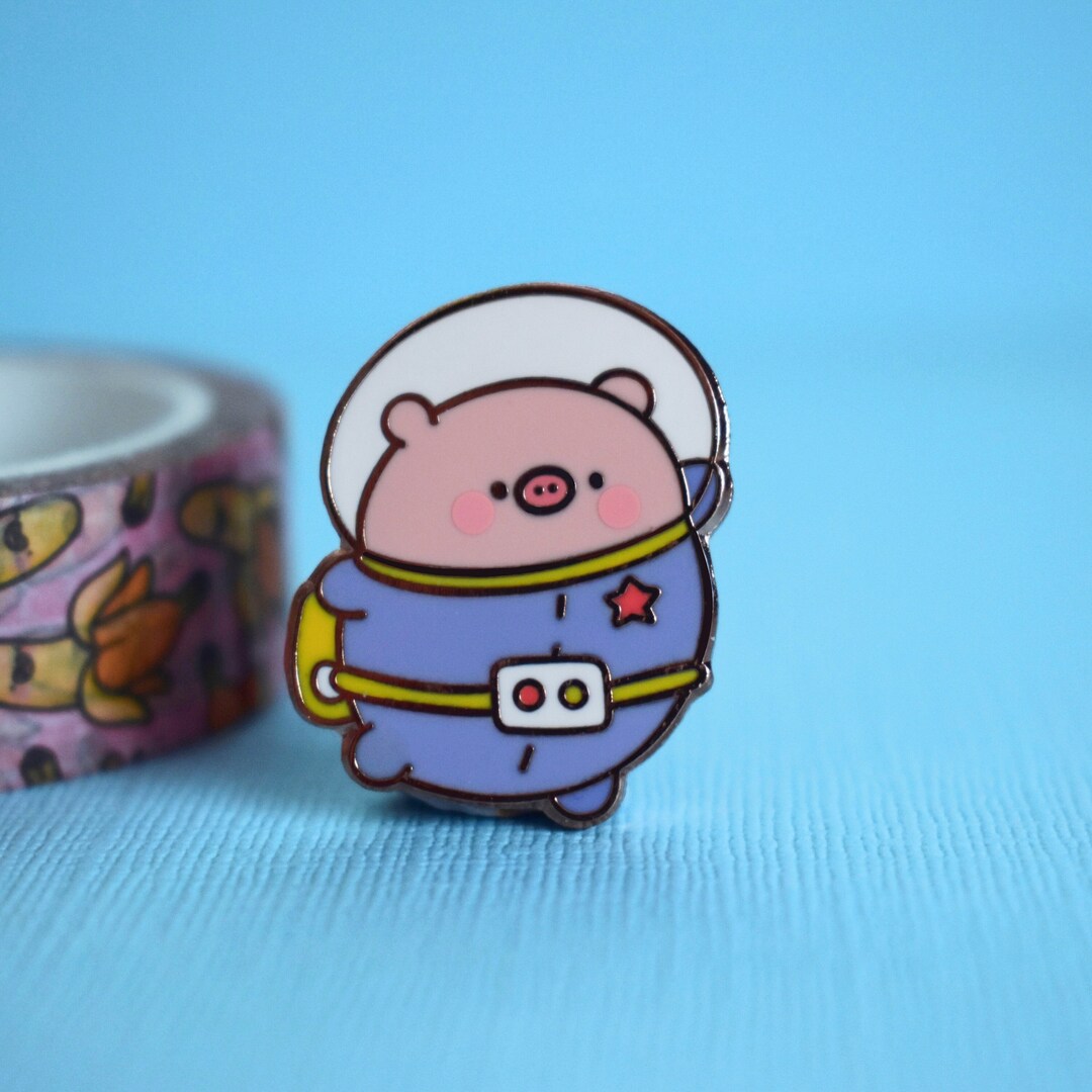 Cute Space Pig Enamel Pin Kawaii Pig Pin Cute Animals Rose Gold Pig ...