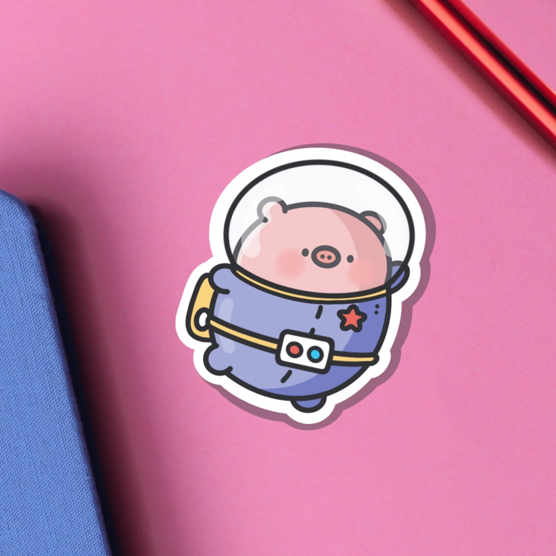 Space Pig Vinyl Sticker Kawaii Pig Stickers Cute Vinyl - Etsy UK