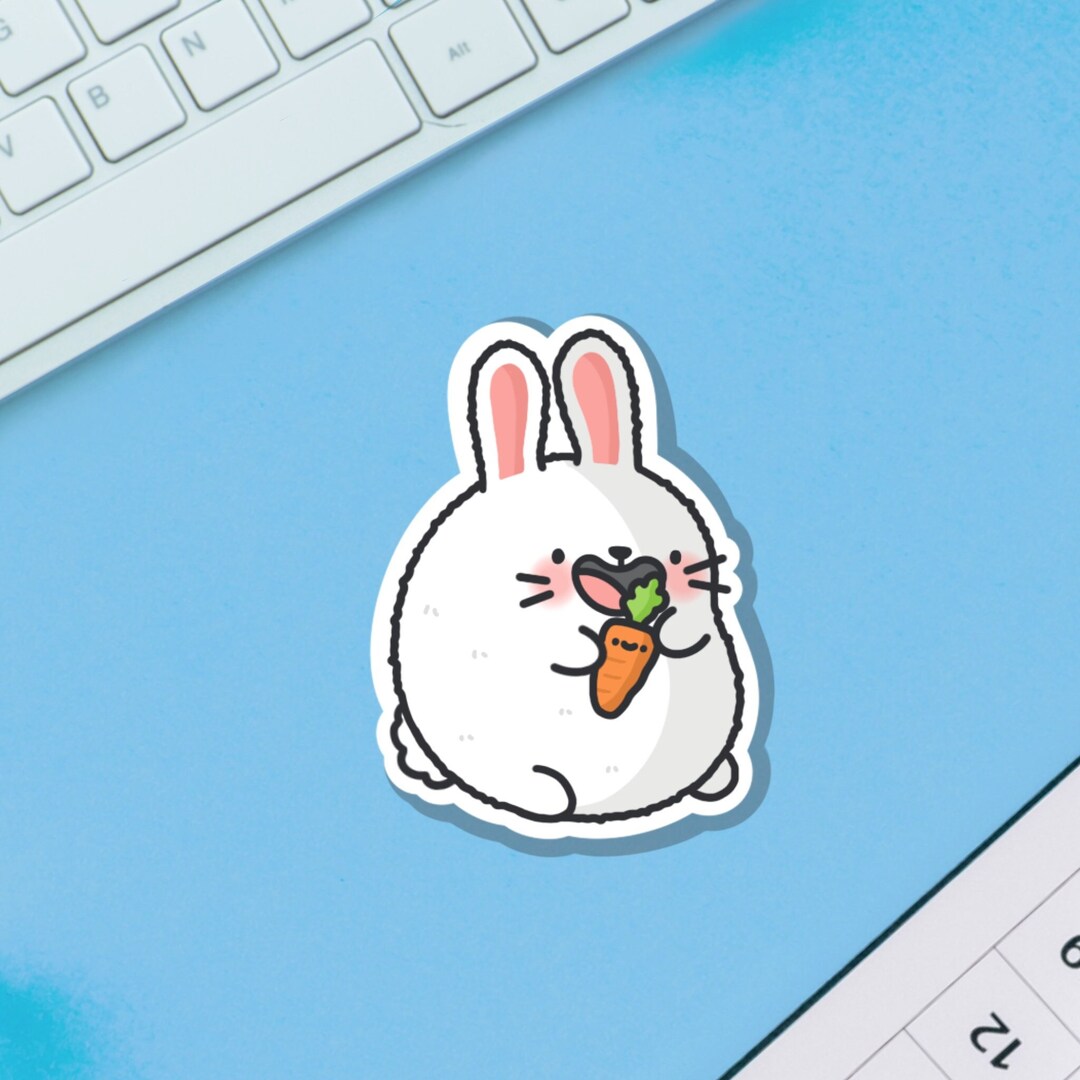 Cute Bunny Vinyl Sticker Kawaii Rabbit Stickers Cute Vinyl - Etsy