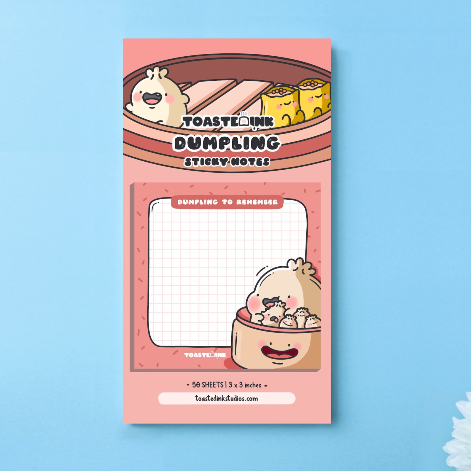 Dumpling Sticky Notes, Grid Kawaii Dim Sum Sticky Notes Cute Memo Pad ...