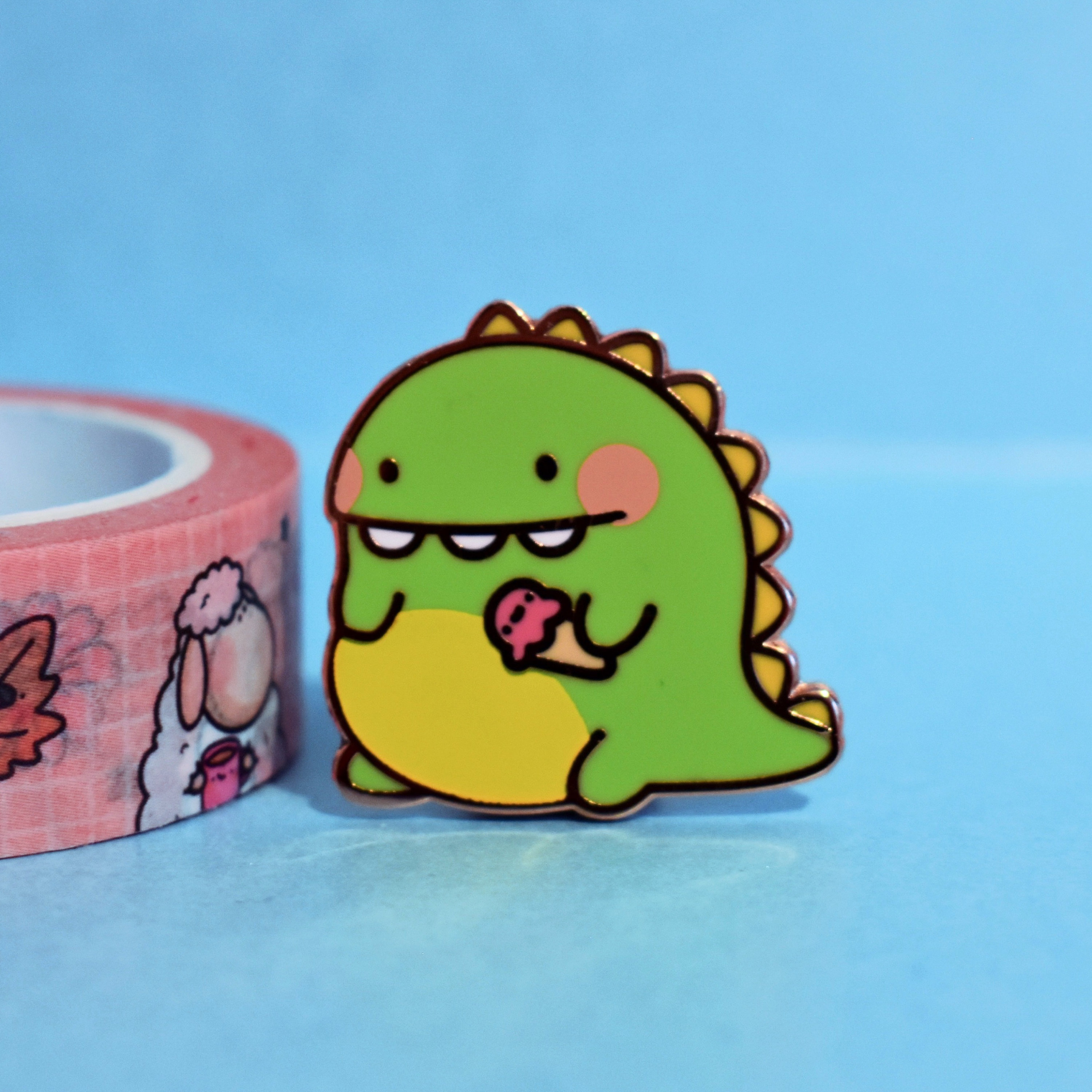 Cute Dinosaur Enamel Pin Kawaii Dinosaur Pin Rose Gold - Etsy