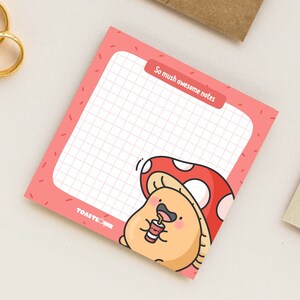 Cute Mushroom Sticky Notes, Mini Grid, Kawaii Design Sticky Notes, Cute ...