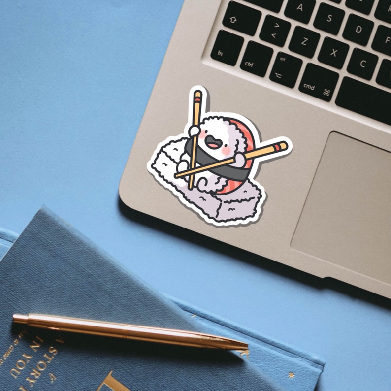 Sushi Chopsticks Vinyl Sticker Kawaii Stickers Sushi - Etsy