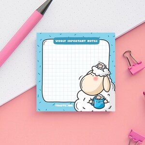 Sheep Sticky Notes, Mini Grid, Kawaii Design Sticky Notes | Cute Memo ...