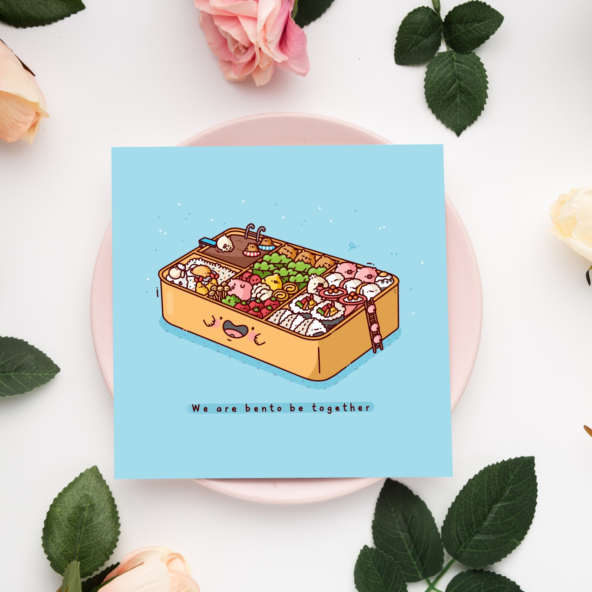 Cute Bento Box Card Kawaii Greetings Card Cards for Her - Etsy