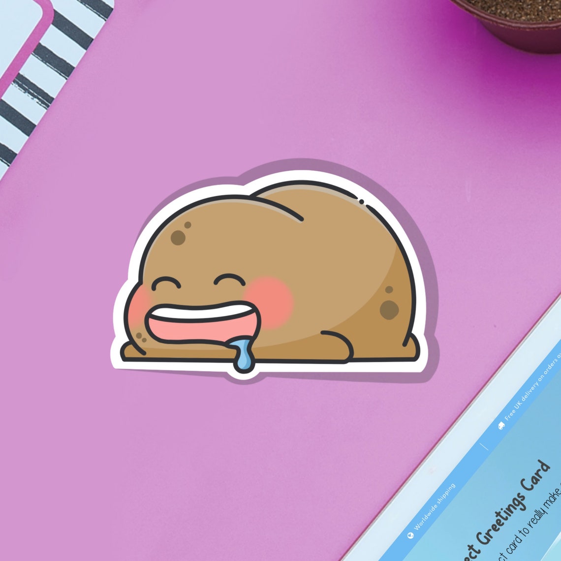 Sleeping Potato Vinyl Sticker Kawaii Sleeping Spud Stickers - Etsy