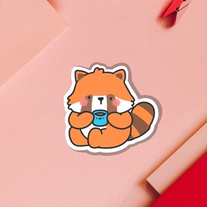 Cute Red Panda Vinyl Sticker Kawaii Panda Bear Stickers Cute Vinyl ...