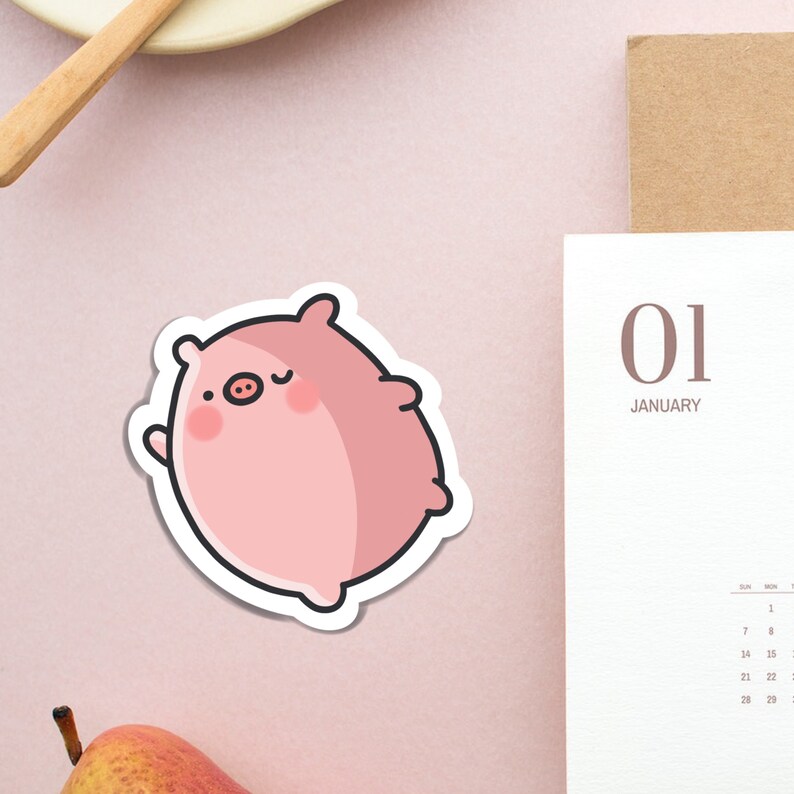 Dancing Pig Vinyl Sticker Kawaii Stickers Pig Stickers | Etsy