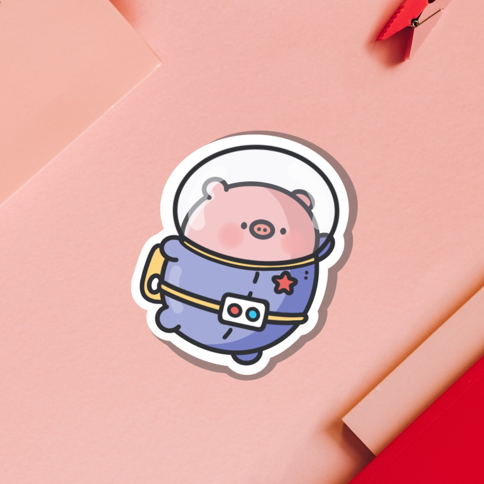 Space Pig Vinyl Sticker Kawaii Pig Stickers Cute Vinyl - Etsy UK