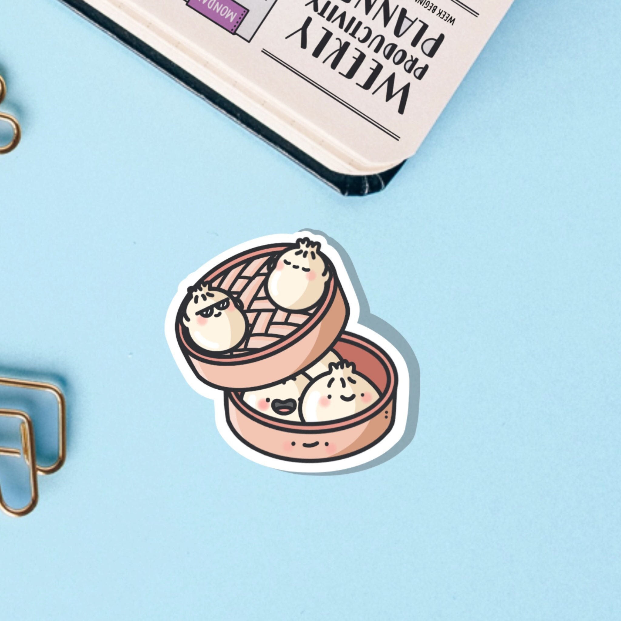Dim Sum Buns Vinyl Sticker Kawaii bao dim sum Stickers | Etsy