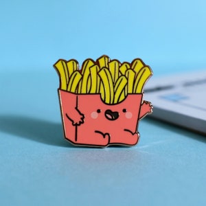 Cute French Fries Enamel Pin Kawaii Fast Food Pin Rose Gold Fries Pin ...