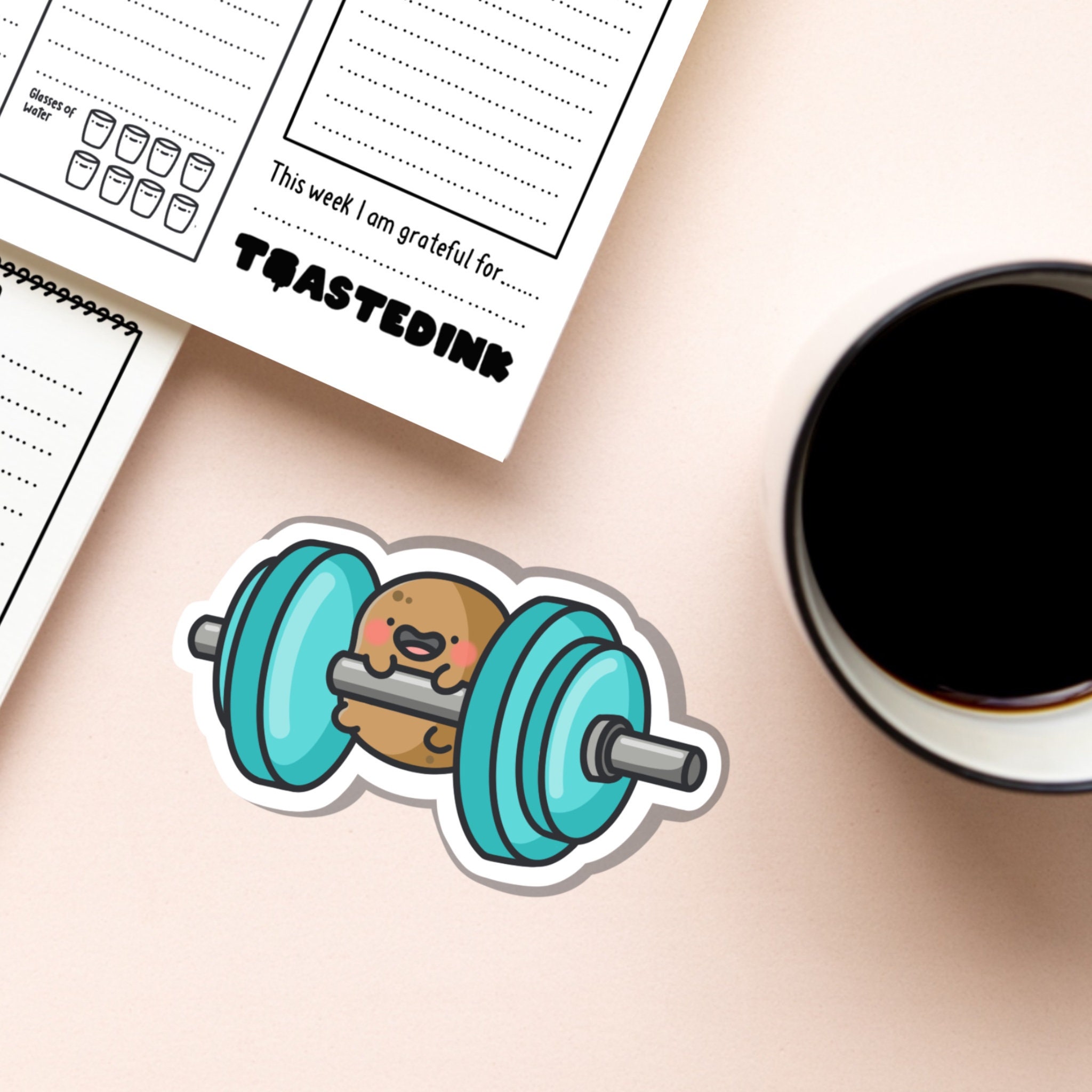 Fitness Potato Vinyl Sticker Kawaii Weights Stickers Cute | Etsy