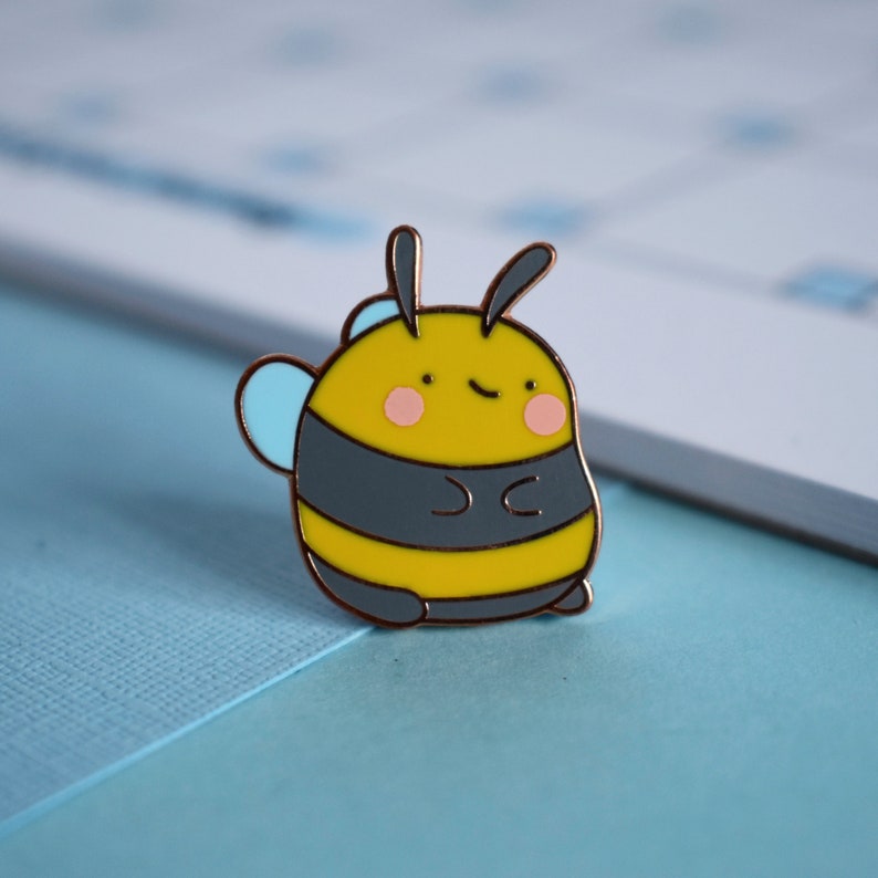Bumblebee Enamel Pin Kawaii Bumblebee Pin Rose Gold Bee - Etsy