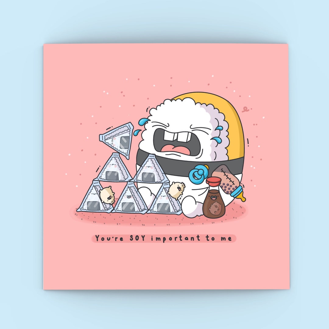 Cute Crying Sushi Card Kawaii Card Cards for Her Cards - Etsy