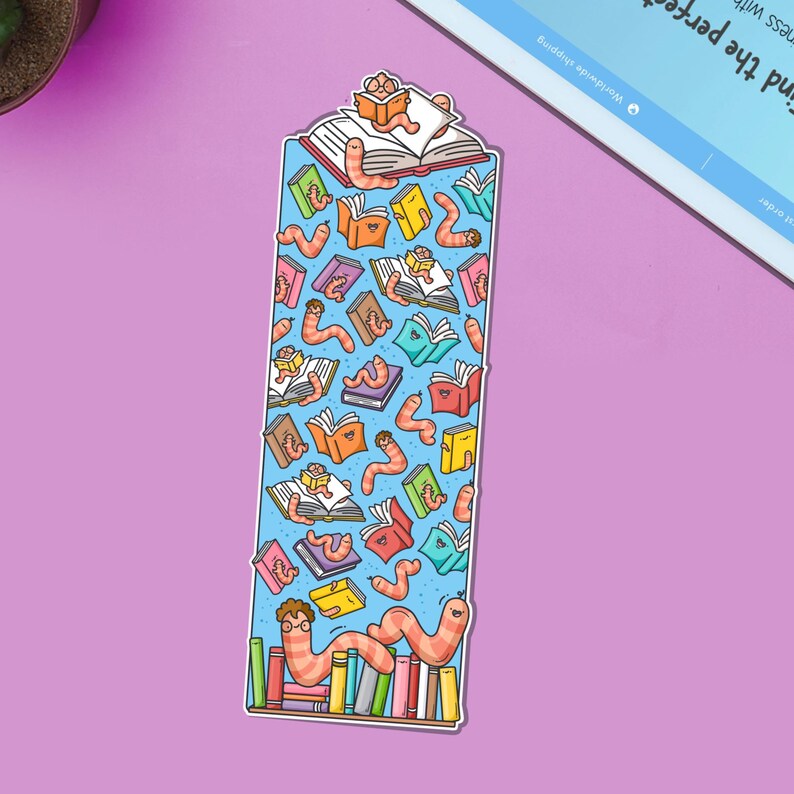 Bookworm Bookmark | Cute Kawaii Worm Bookmark, Gifts for Friends ...
