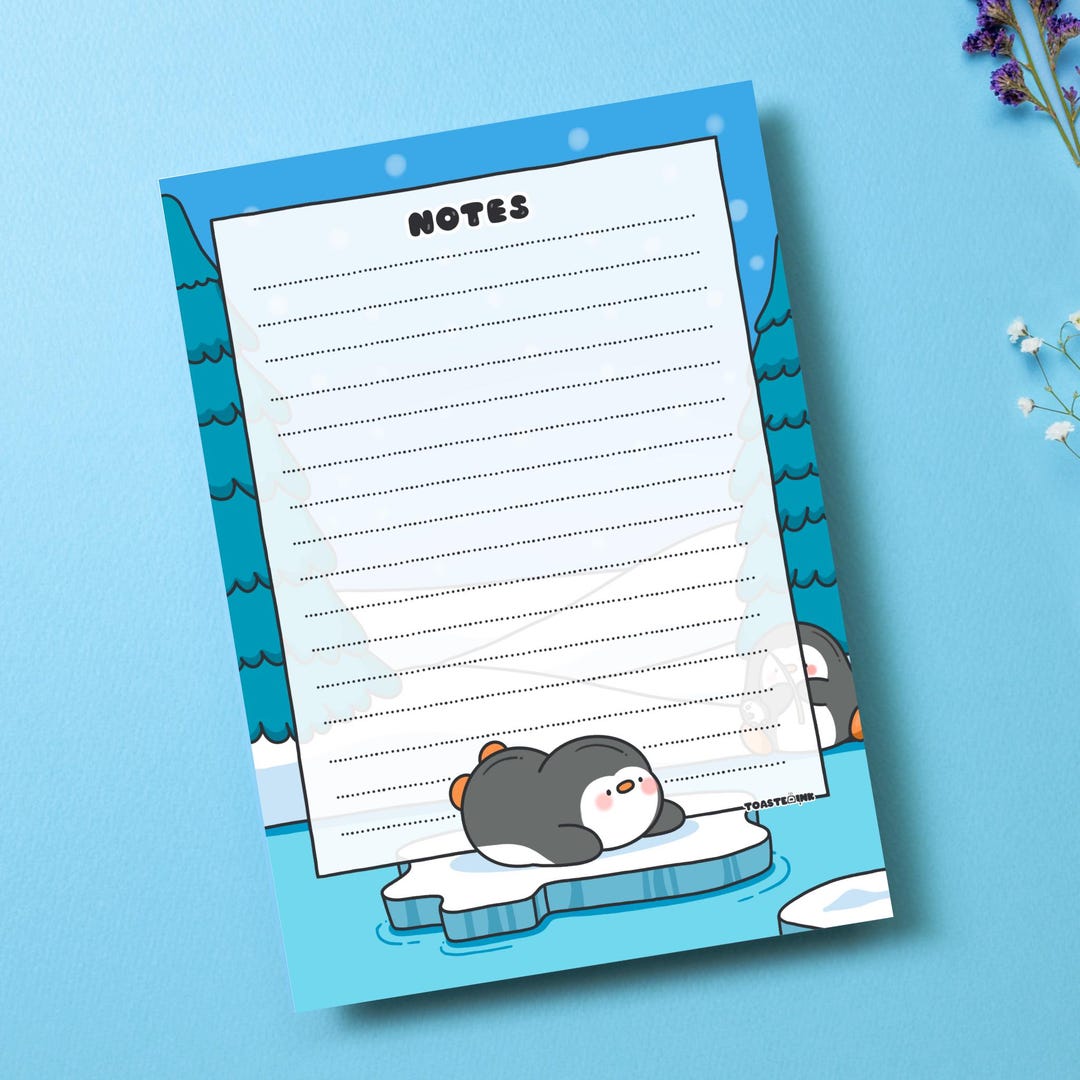 Penguin Notepad, Cute A6 Notepad, Kawaii Design Tear Away to Do List ...